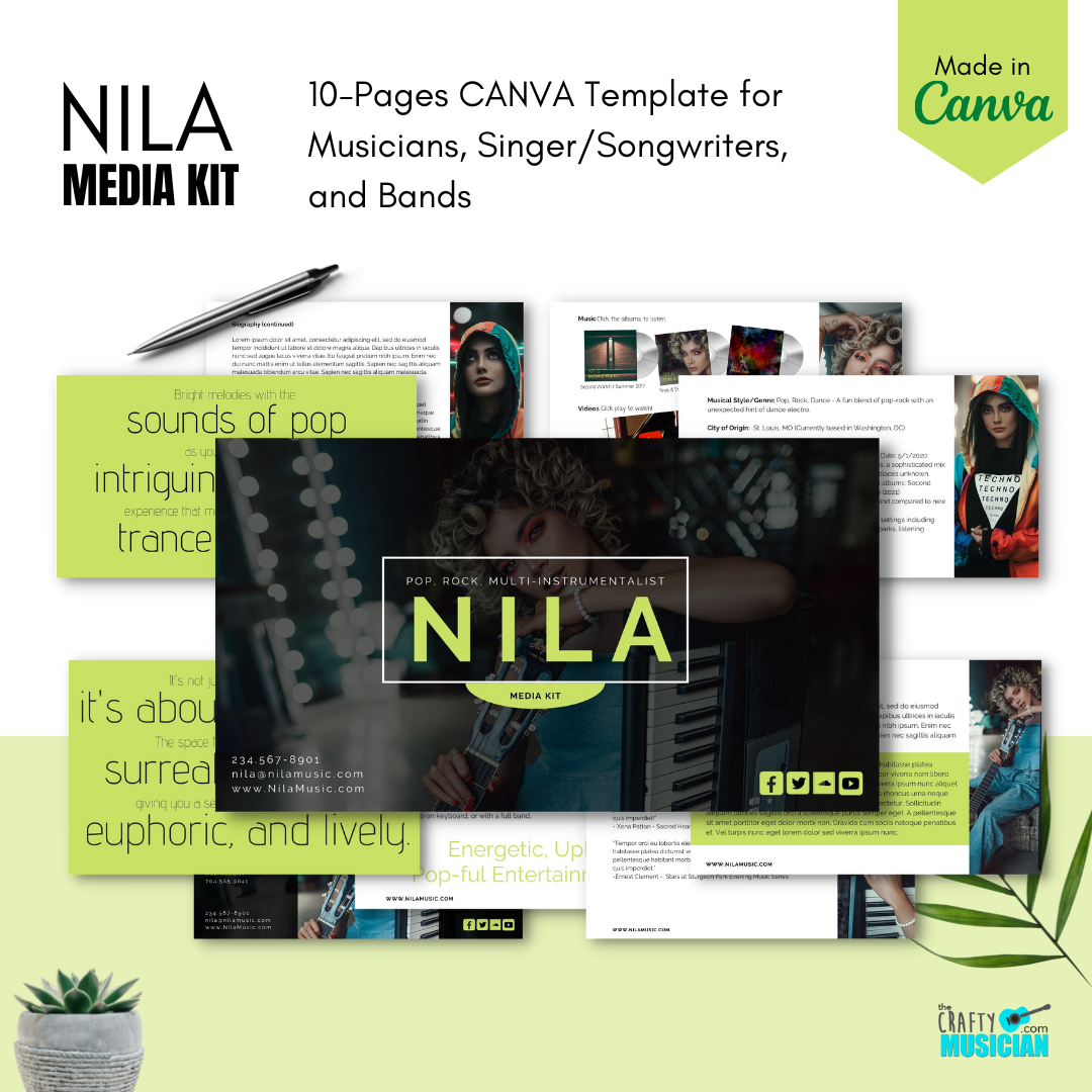 Nila Media Kit or Press Kit Template for Musicians and Bands – The ...