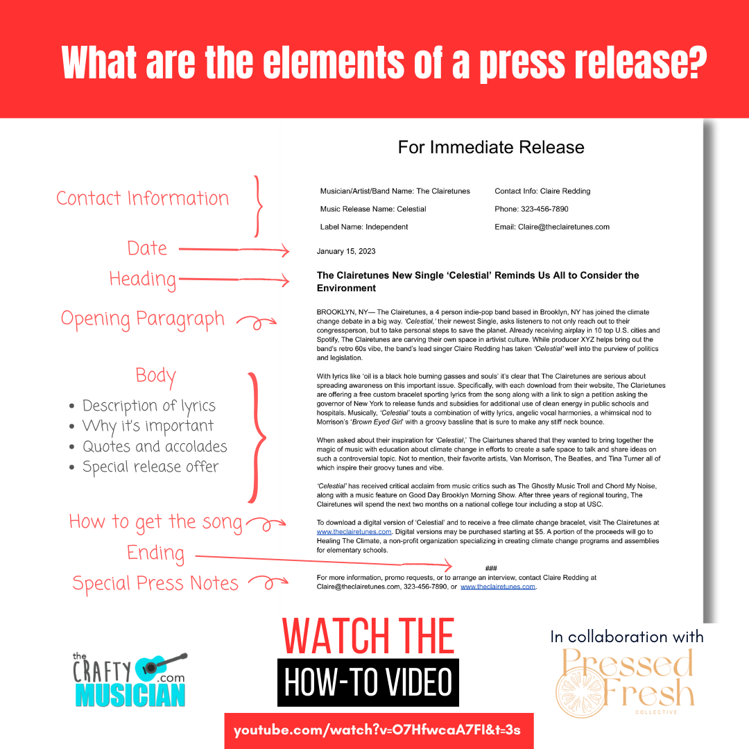 How to Write a Press Release for a Song – The Crafty Musician